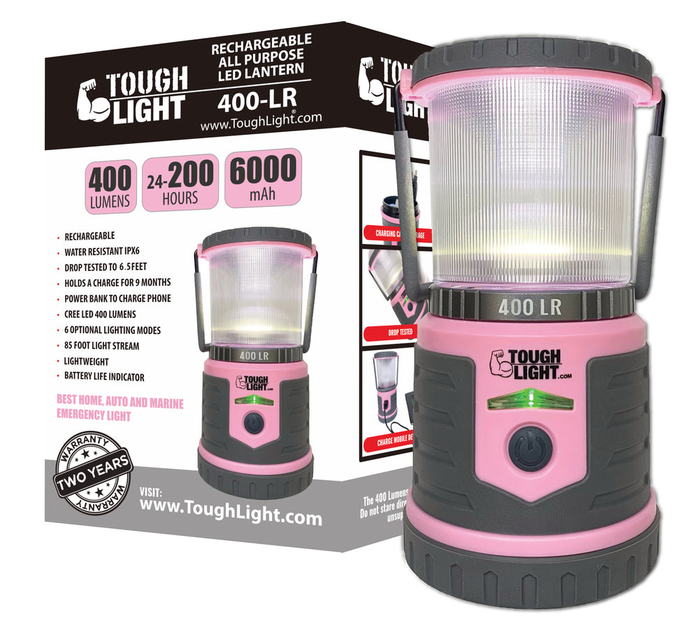 Tough Light 400-LR Rechargeable LED Lantern (Pink)